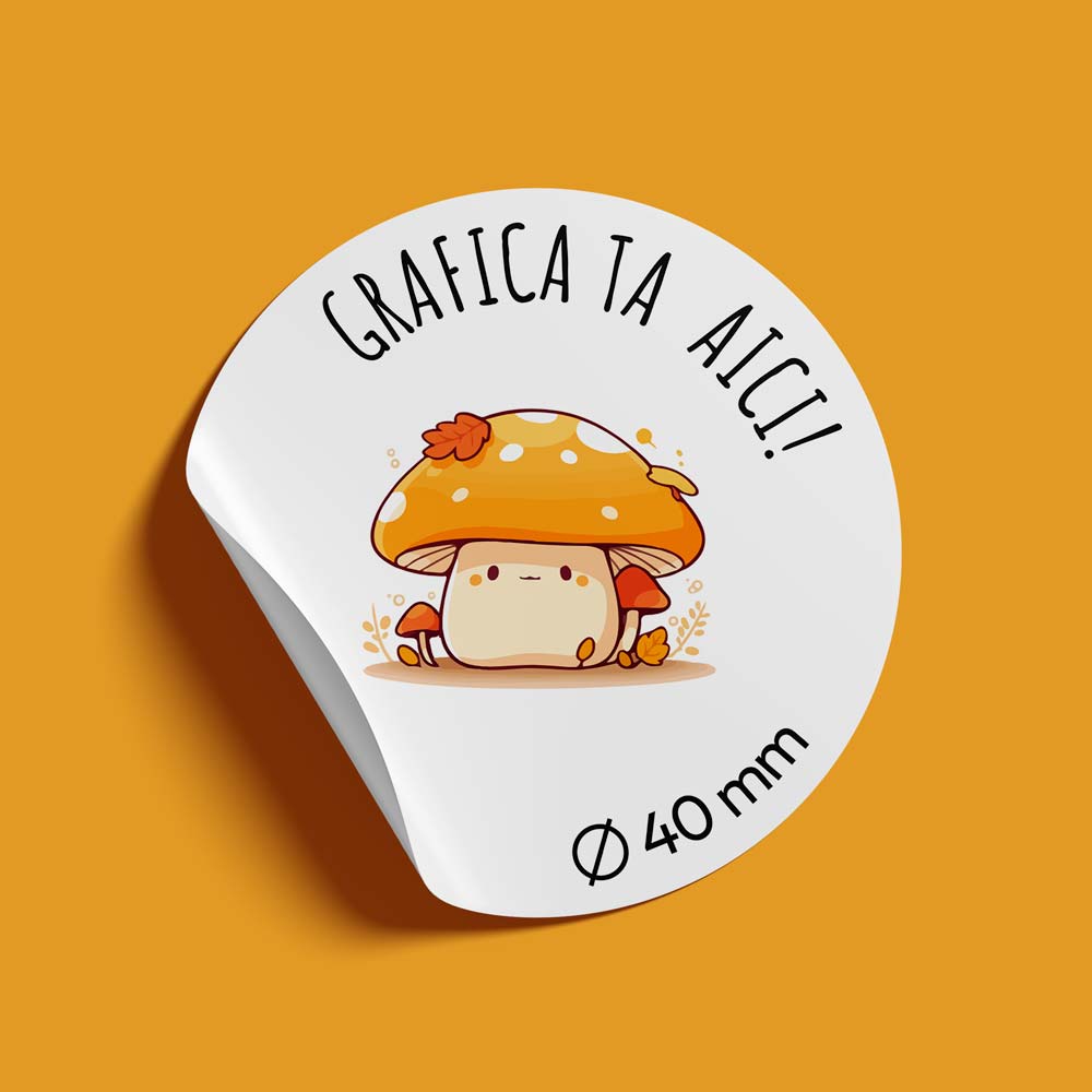 Etichete autoadezive rotunde ⌀ 40 mm personalizate cu grafica ta